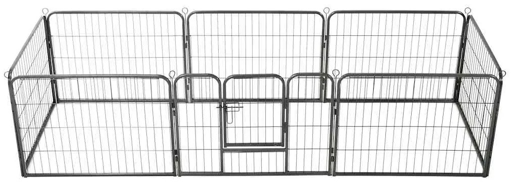Ohrádka pro psy 8 panelů ocelová 60 x 80 cm černá 170572