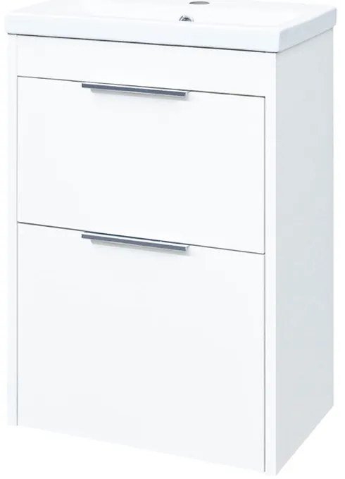 Mereo Mereo, Vigo, koupelnová skříňka s keramickým umyvadlem, 51 cm, bílá, dub, CN310