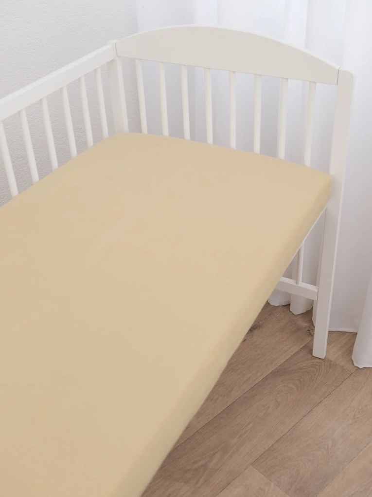 MK Lůžkoviny Jersey prostěradlo do postýlky Classic 60 x 120 cm – béžová