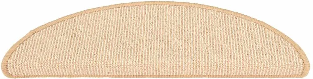 Schodové rohože 15 ks 56x17x3 cm krémové, půlkulaté 149853