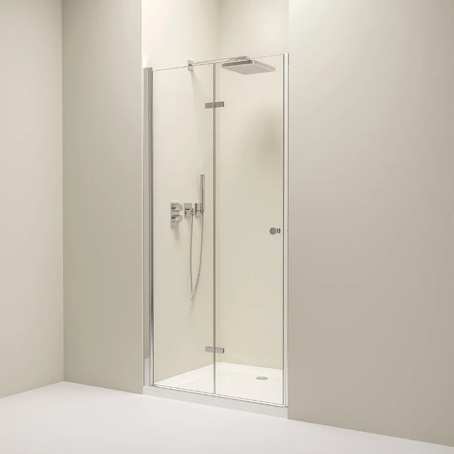 Erga Berlin, skládací sprchové dveře do otvoru 120x195 cm, 6mm čiré sklo, chromový profil, ERG-V02-BERLIN-D120-CR