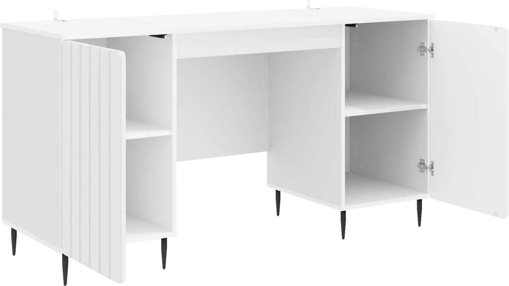 Stůl Bílá s vysokým leskem 142,5 x 50 x 75 cm Kompozitní dřevo 3414589
