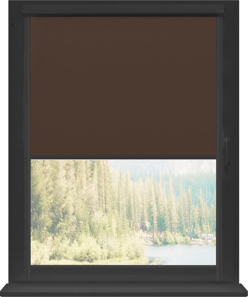 Dekodum Termoizolační roleta v antracitové kazetě, barva látky Wenge Silver Šířka (cm): 64, Výška (cm): Balkonová (do 200 cm), Strana mechanismu: Levá