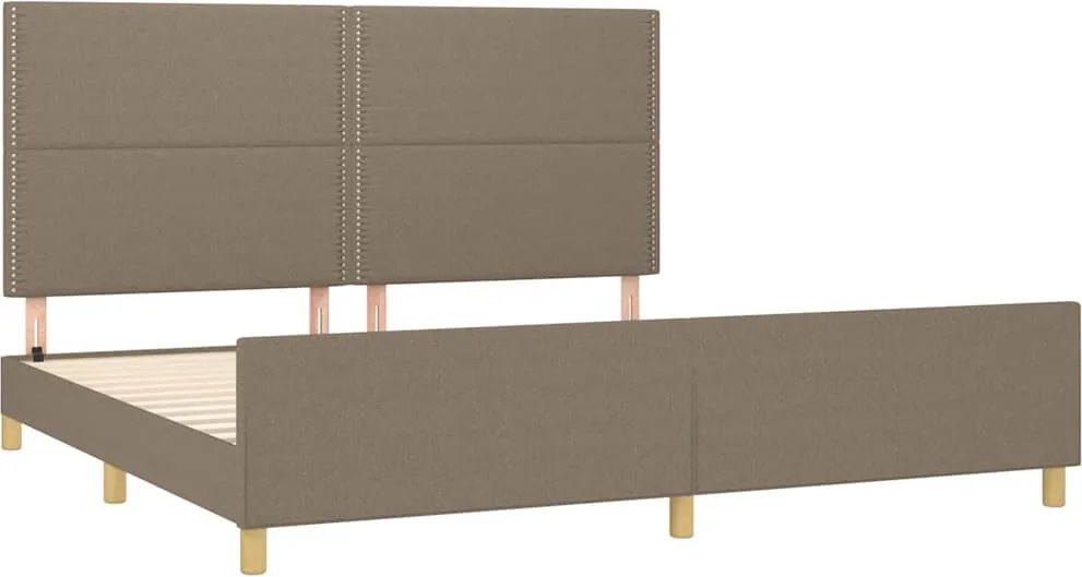 Rám postele bez matrace taupe 200 x 200 cm textil 3125004