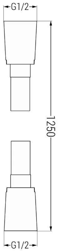 Mexen příslušenství, Sprchová hadice 125 cm, hladký povrch, zlatá, 79425-50