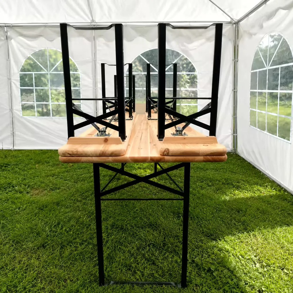 Pivní set 220x50 - 60 cm – Zahradní stůl s lavicemi pro 8 - 10 osob - 220 cm x 50 cm -