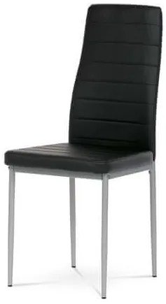 Autronic Moderní jídelní židle Židle jídelní, černá koženka, šedý kov (DCL-377 BK)