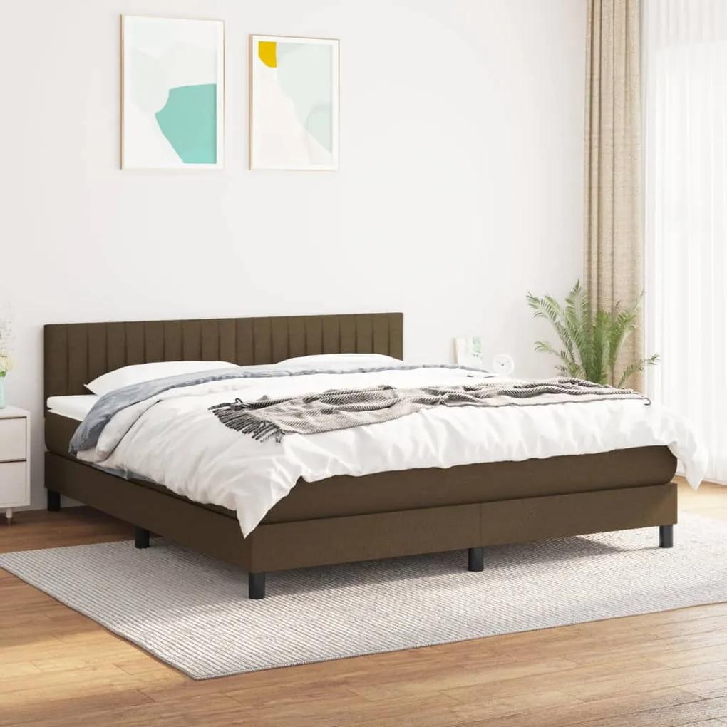 Box spring postel s matrací tmavě hnědá 180x200 cm textil,  3140236