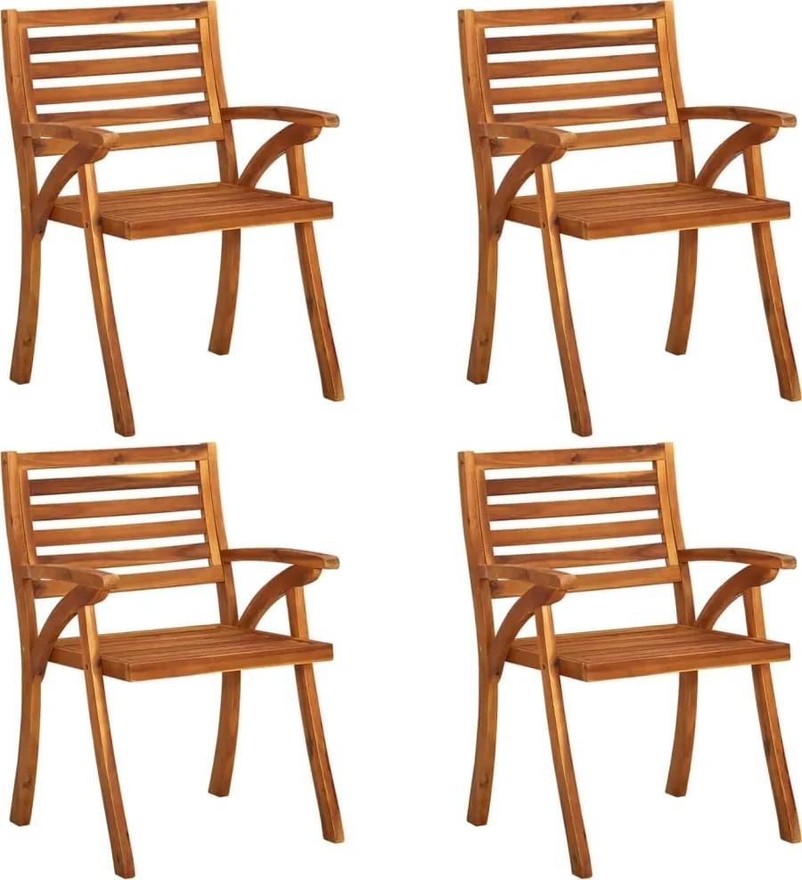vidaXL Zahradní židle s poduškami 4 ks masivní akáciové dřevo [3075197] Barva: Jasně zelená