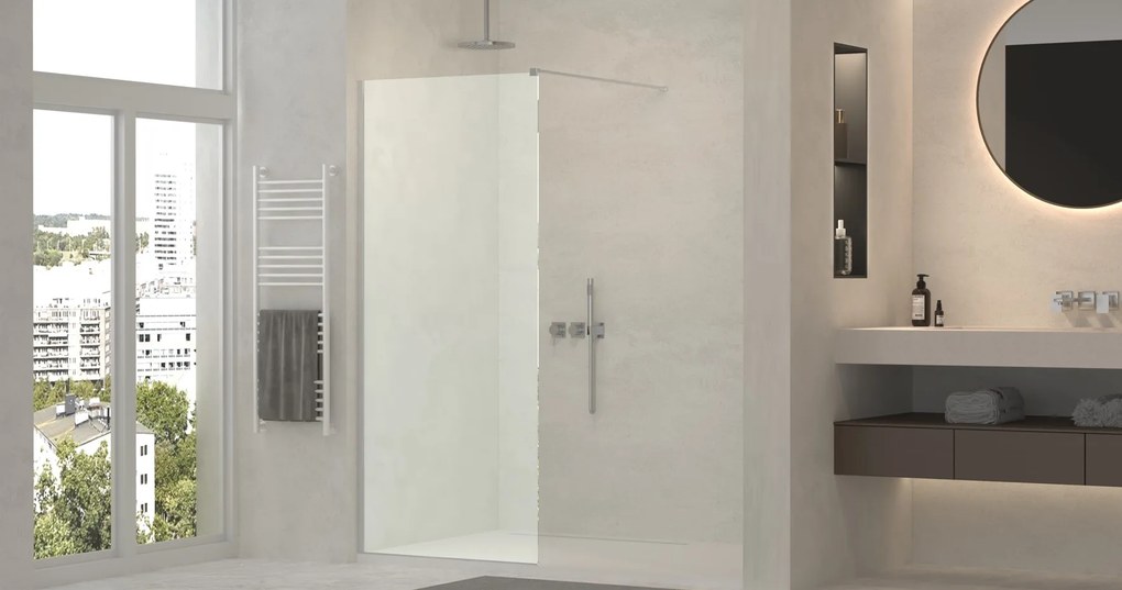 Erga Paris, sprchová zástěna Walk-In 30x200 cm, 8mm sklo námraza, chromový profil, ERG-V02-PARIS-030x200-FR-CR