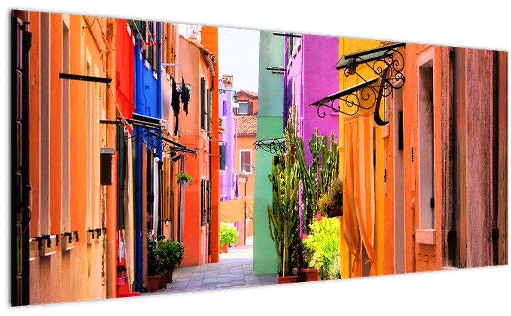 Obraz barevné italské uličky (100x40 cm), 40 dalších rozměrů