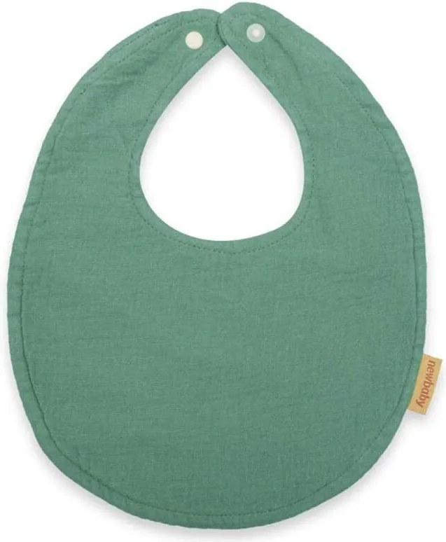 Mušelínový dětský bryndák New Baby green