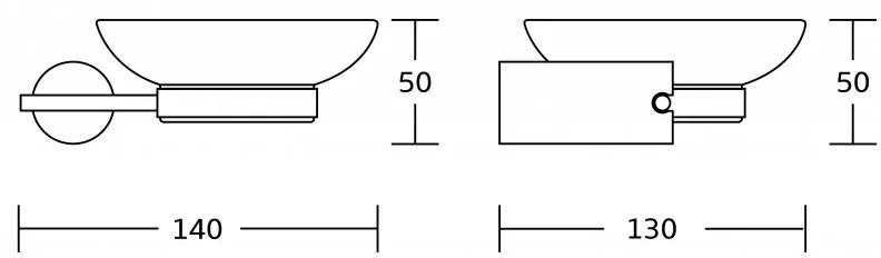 Mexen příslušenství, Aron držák na mýdlo, černá/růžová zlatá, 7088139-67