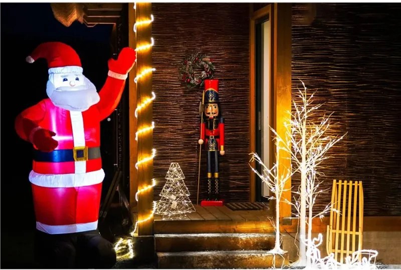 LED nafukovací Santa Claus 180 cm, IP44, studená bílá