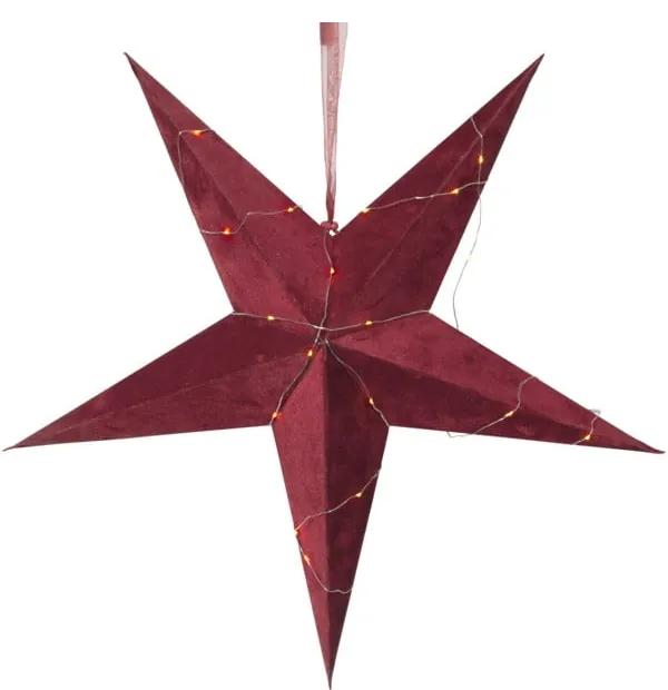 Červená vánoční světelná dekorace Star Trading Velvet, ø 60 cm