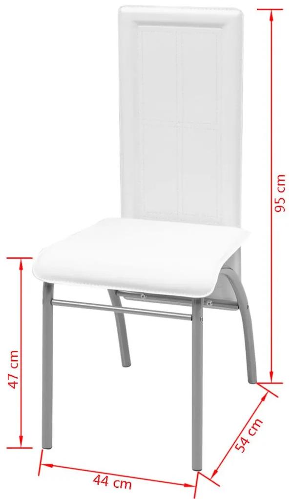 Jídelní židle 4 ks bílé umělá kůže,  242921