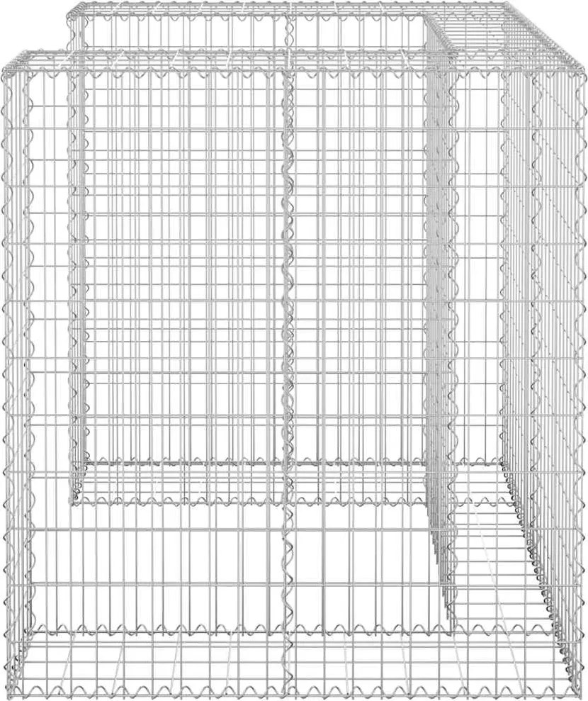 Gabionová zástěna pro popelnici pozinkovaná ocel 110x100x110 cm 151298