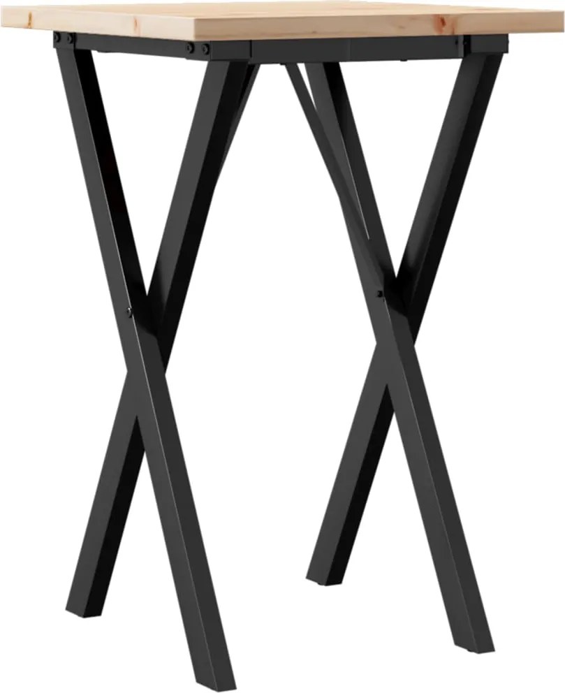 Jídelní stůl s X rámem 50 x 50 x 75,5 cm borové dřevo a ocel 3282757