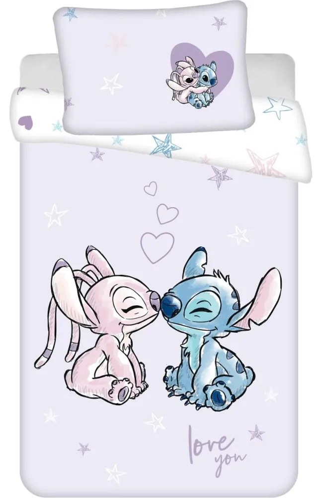 Jerry Fabrics s. r. o. Povlečení bavlněné do postýlky 135x100+40x60 - Lilo and Stitch "Purple" baby