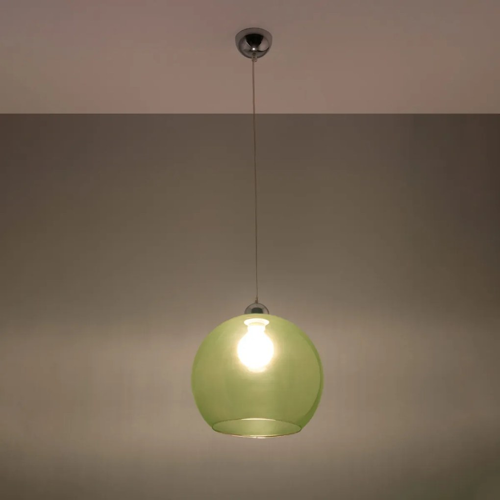 Závěsné svítidlo Ball, 1x zelené skleněné stínítko