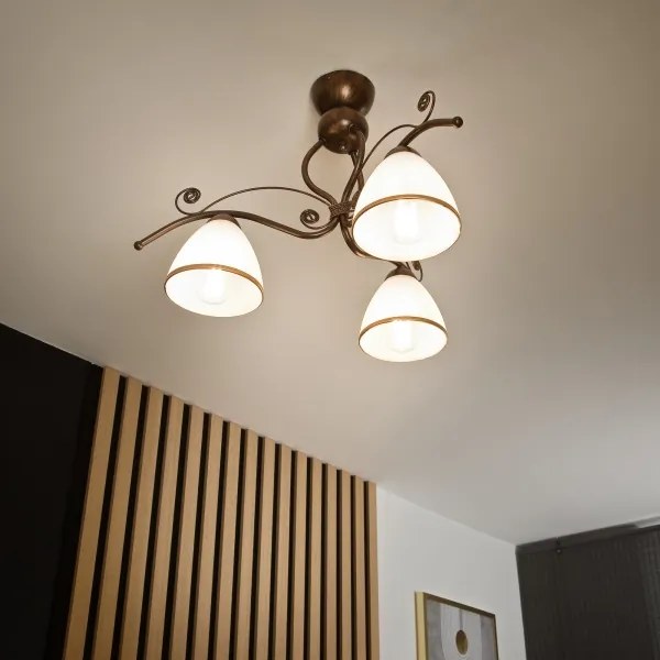 Přisazený lustr RETRO 3xE27/60W/230V bronz patina