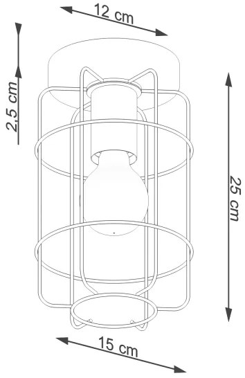 Sollux SL.1262 - Stropní svítidlo GOTTO 1xE27/15W/230V černá