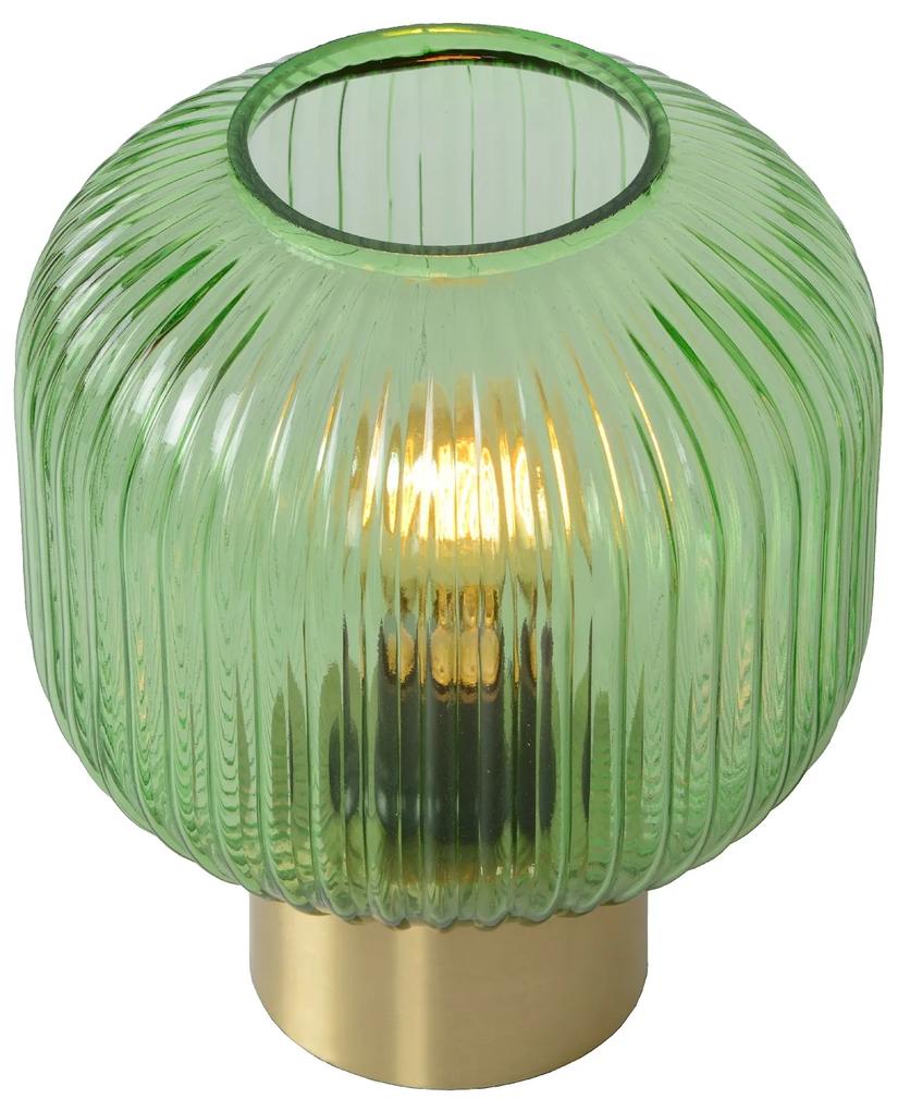 LUCIDE Stolní retro lampa Malot Green, průměr 20cm