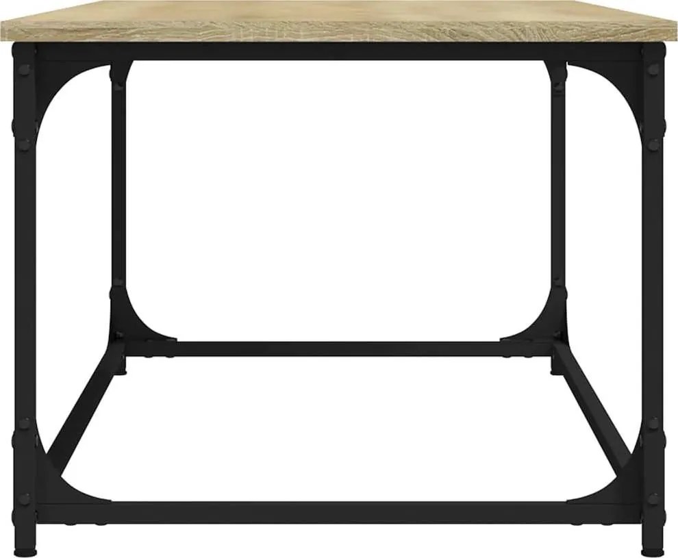 vidaXL Konferenční stolek 102x50x40 cm kompozitní dřevo a železo [823298] Barva: hnědý dub