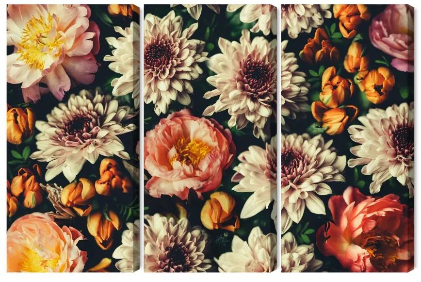 Vícedílný obraz Různé Barevné 3D Květiny Nedostatek Nedostatek Přírodní plátno 180x120