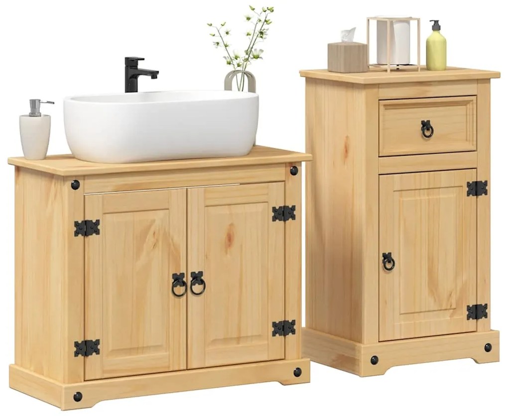 2dílná koupelnová sestava Corona masivní borové dřevo 3334632