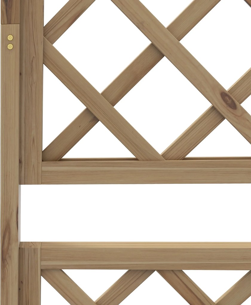 Outsunny Květináč s treláží pro popínavé rostliny, zeleninu a květiny - předolejované smrkové dřevo, rozměry 160L x 55Š x 183V cm, efekt přírodního dř