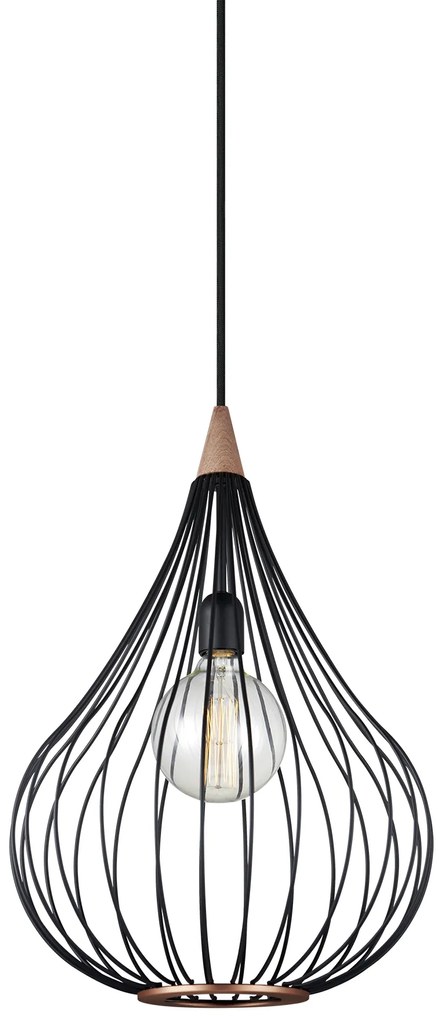 Stropní lampa Drops černá, hnědá Rozměry: Ø  38 cm, výška 56 cm