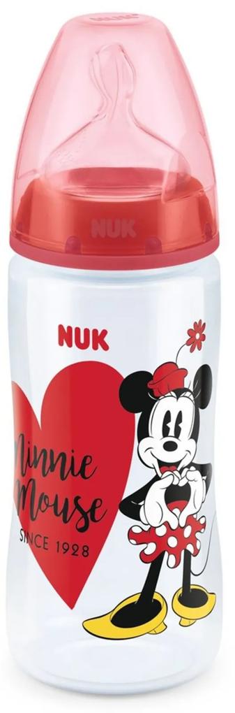 Kojenecká láhev NUK Disney Mickey 300 ml Minnie červená