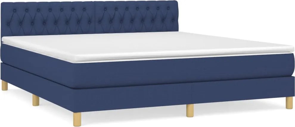 Box spring postel s matrací modrá 180x200 cm textil 3140879