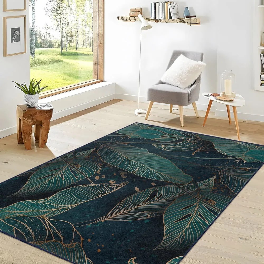 Pratelný koberec v petrolejové barvě 120x180 cm Midnight Jungle – Mila Home