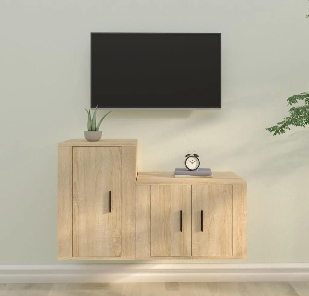 vidaXL 2dílný set TV skříněk kompozitní dřevo [3188449] Barva: Betonová šedá