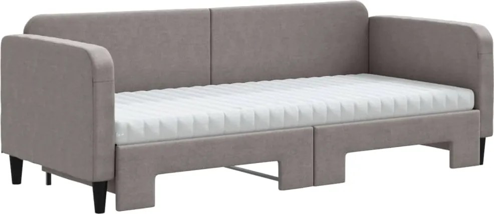 Válenda s přistýlkou a matracemi taupe 80 x 200 cm textil 3196832