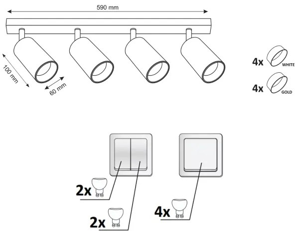 Bodové svítidlo MARIBEL 4xGU10/10W/230V bílá