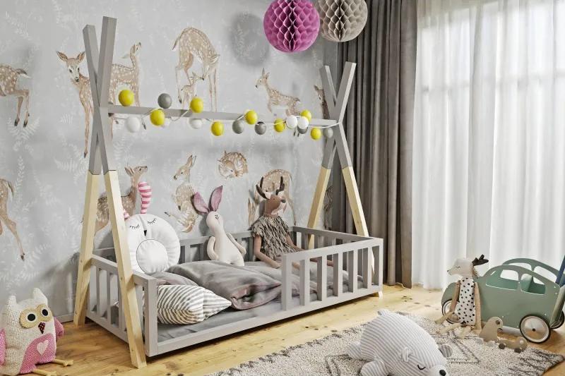 BabyBeds Dětská postel WIGWAM TIPI Velikost postele: 160x80 cm, Barevné provedení: Borovice a bílá, Úložný prostor: Ne