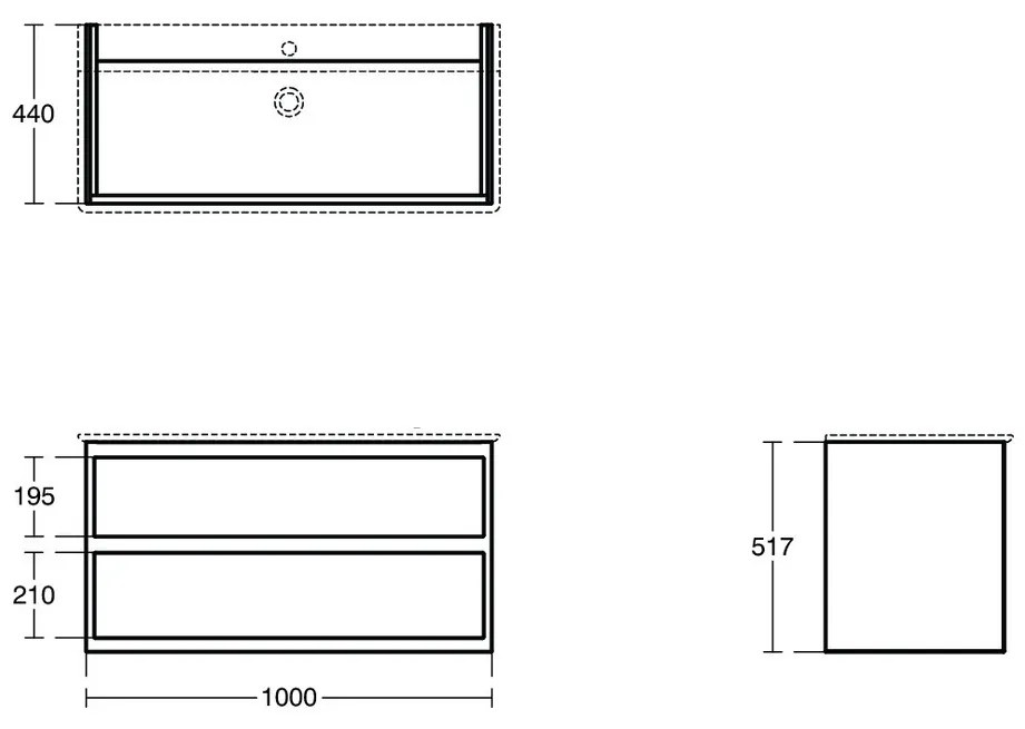 Ideal Standard Connect Air- Skříňka pod umyvadlo 100cm, 2 zásuvky, Lesklý bílý + matný světle šedý lak E0821KN