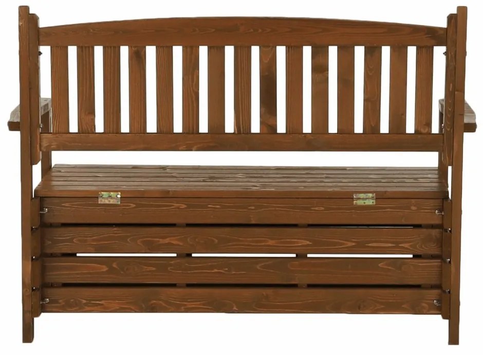Tempo Kondela Zahradní lavice Amula s úložným prostorem, hnědá - 124 cm
