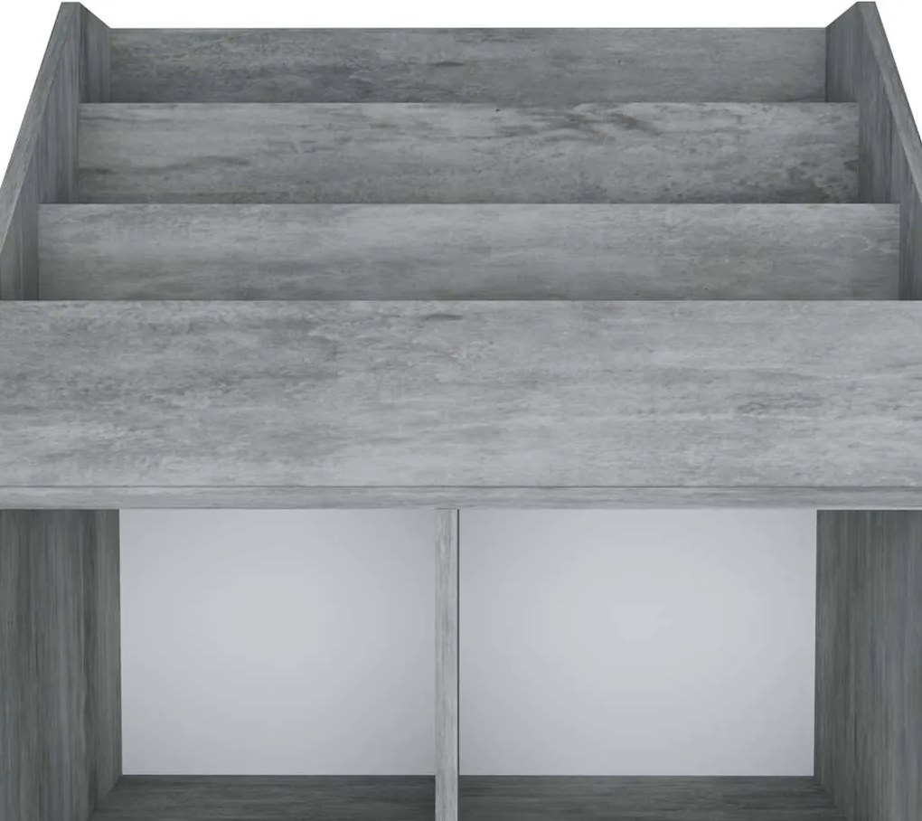 Dětský regál na časopisy betonově šedý 71x30x114 cm kompozit 339531