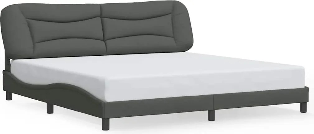 Rám postele bez matrace Hvar tmavě šedý 200 x 200 cm textil 3207794
