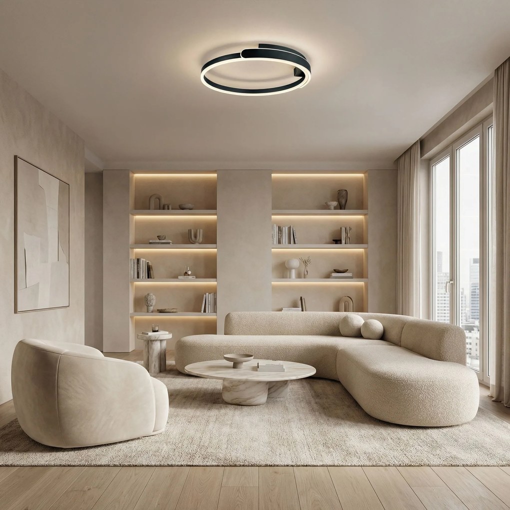 Toolight Toolight, LED stropní svítidlo 50cm, 35W, 4000K, 2000lm, APP1925-C, černá, OSW-66066