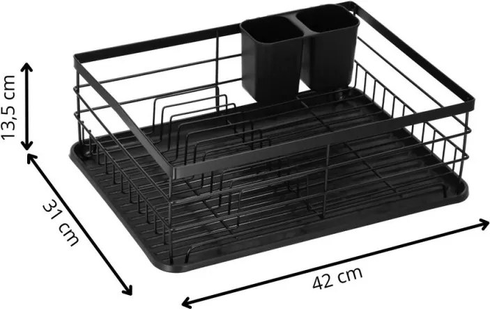 Odkapávač na nádobí 42x31,5 cm SPRINGOS RIVUS černý