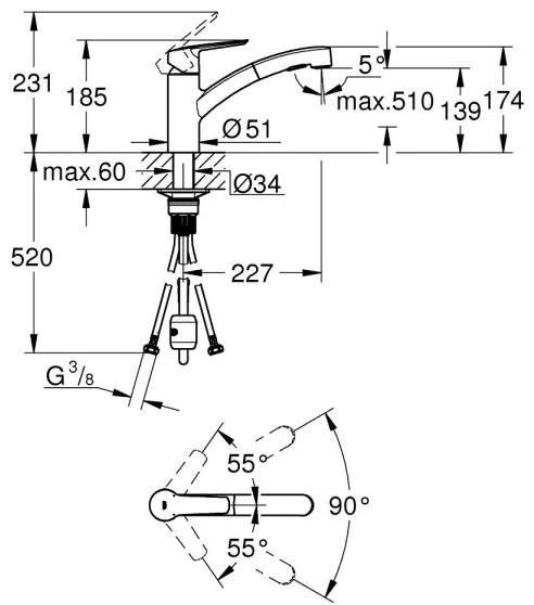 GROHE 305312431 - Dřezová baterie START černá