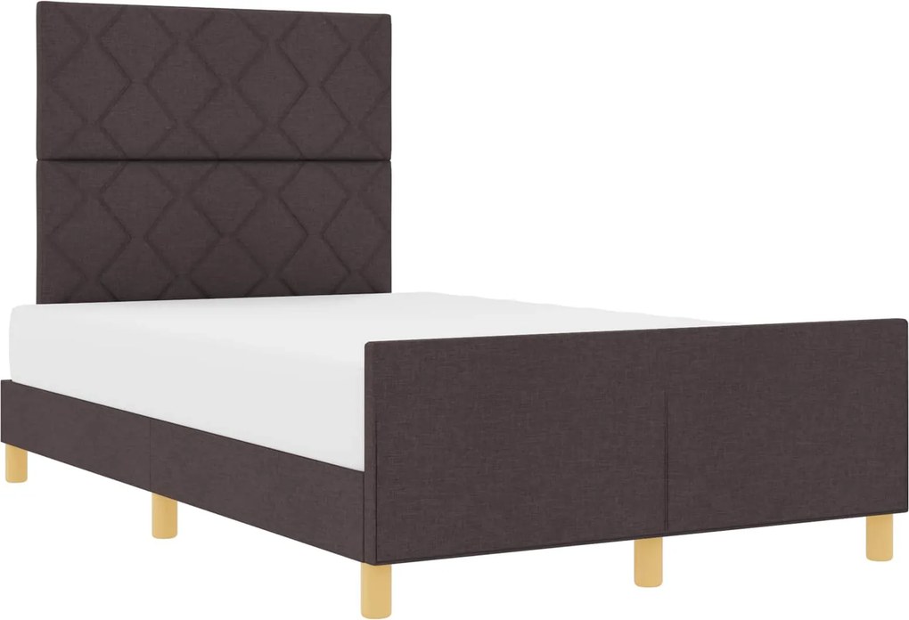 Rám postele s čelo Tmavě hnědá 120 x 190 cm textil 3344791