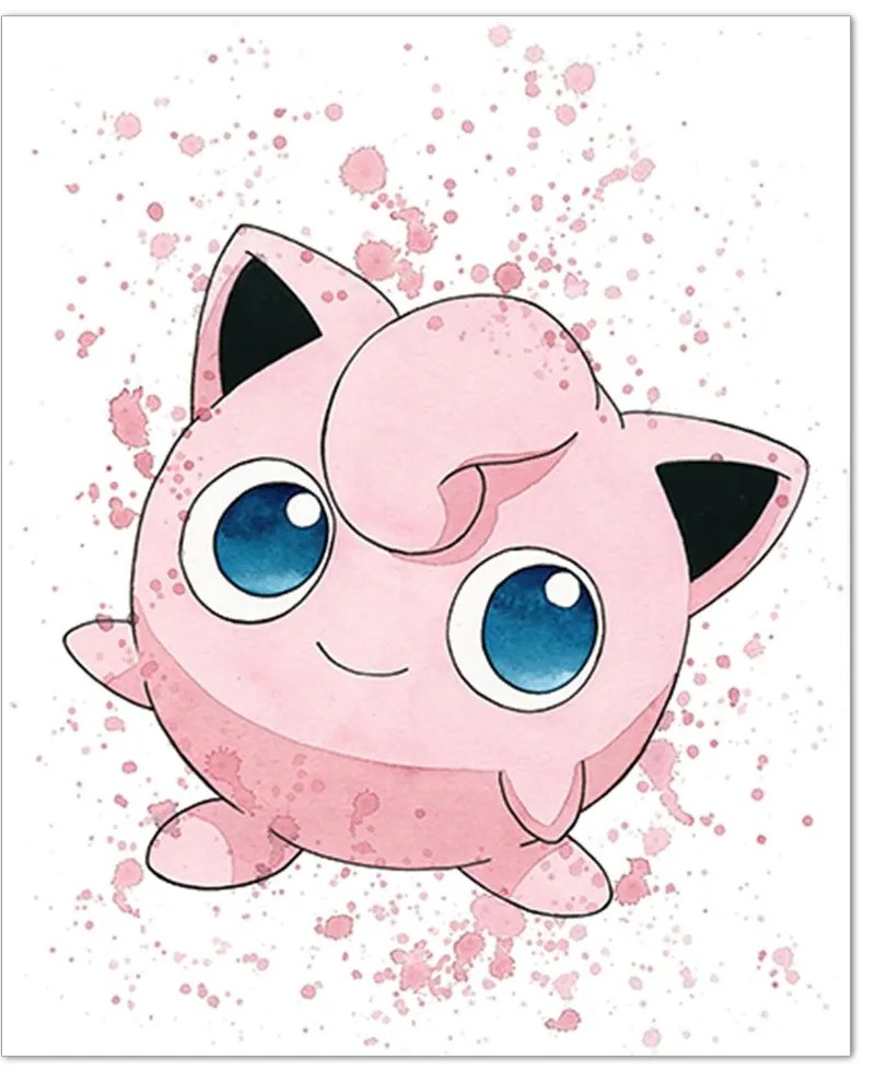 Obraz s motivem Pokémon - 4 rozměry Rozměr: 13x18 cm, Varianta: Jigglypuff