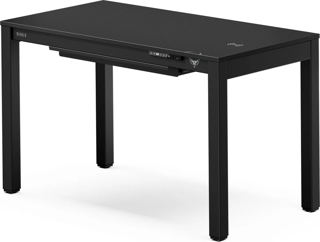 Herní stůl elektricky nastavitelný, vestavěná bezdrátová nabíječka QI a USB: Diablo X-RIFT černý