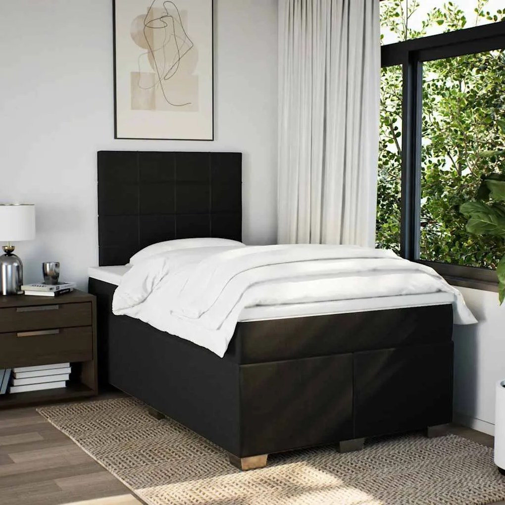 Box spring postel s matrací černá 120x200 cm textil 3292757